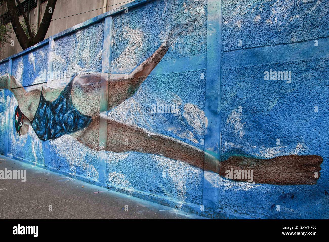 Mexican Paralympic Athletes Mural A wall is seen painted with portraits ...