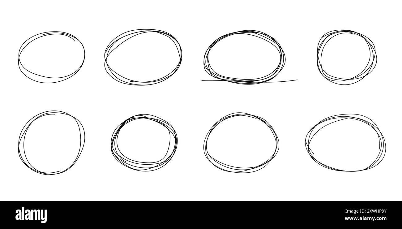 Highlight circle frame cadre, circle doodle scribble round circles for ...