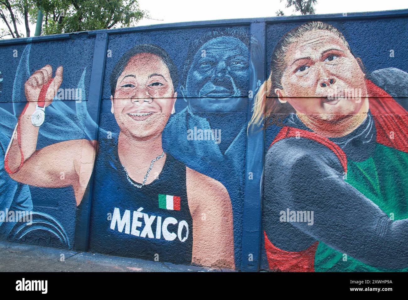 Mexican Paralympic Athletes Mural A wall is seen painted with portraits ...