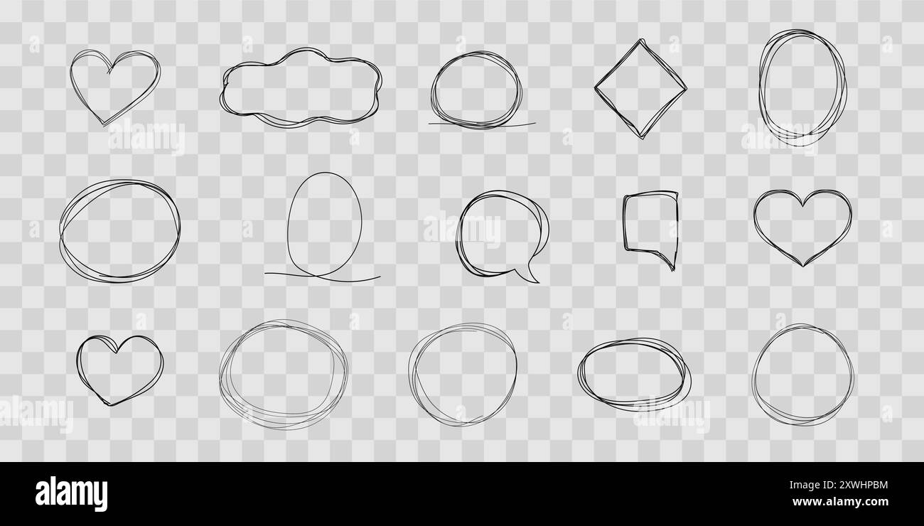 Speech bubble frame scribble fast hand drawing, pent or marker drawing ...