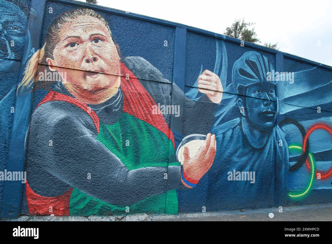 Mexican Paralympic Athletes Mural A wall is seen painted with portraits ...
