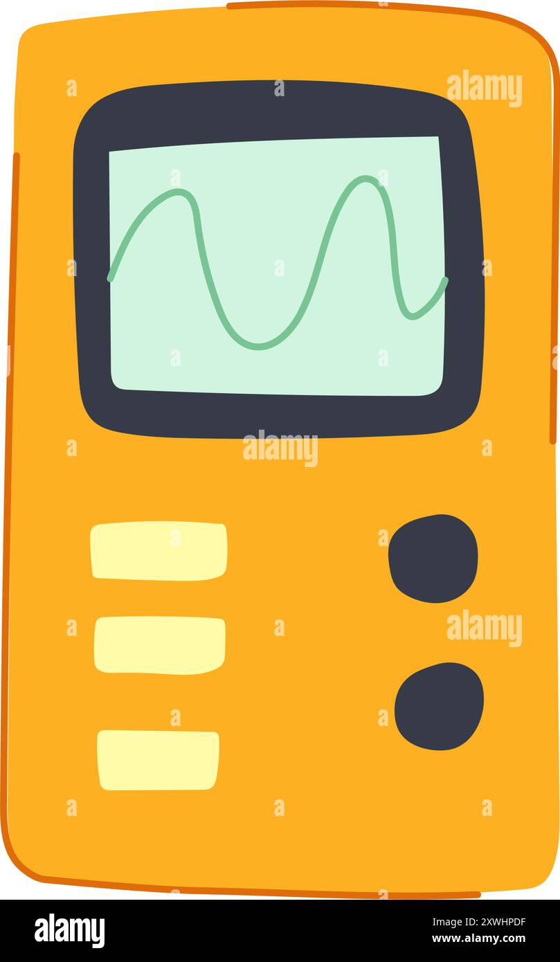 frequency oscillograph cartoon vector illustration Stock Vector Image ...