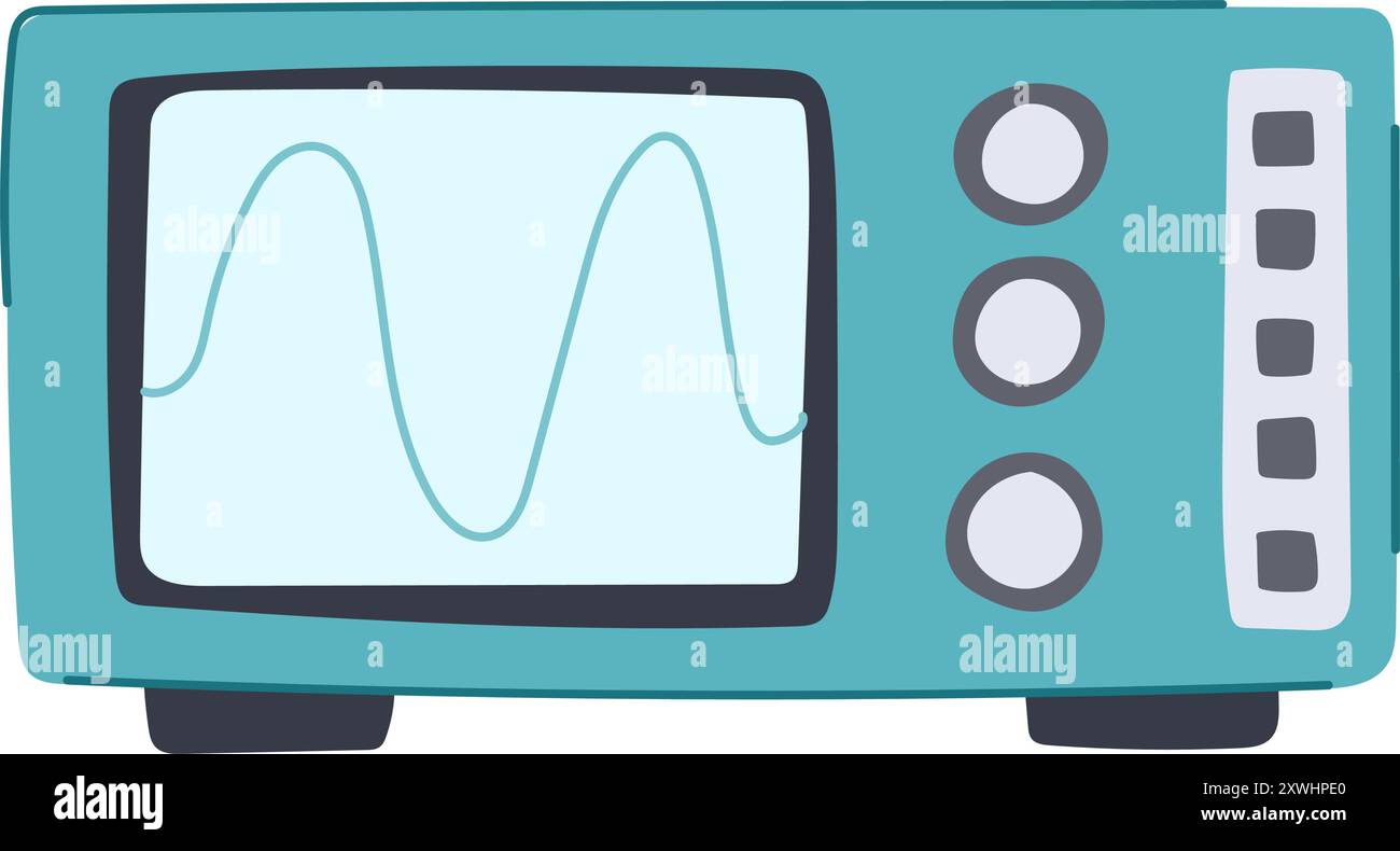 voltage oscillograph cartoon vector illustration Stock Vector Image ...