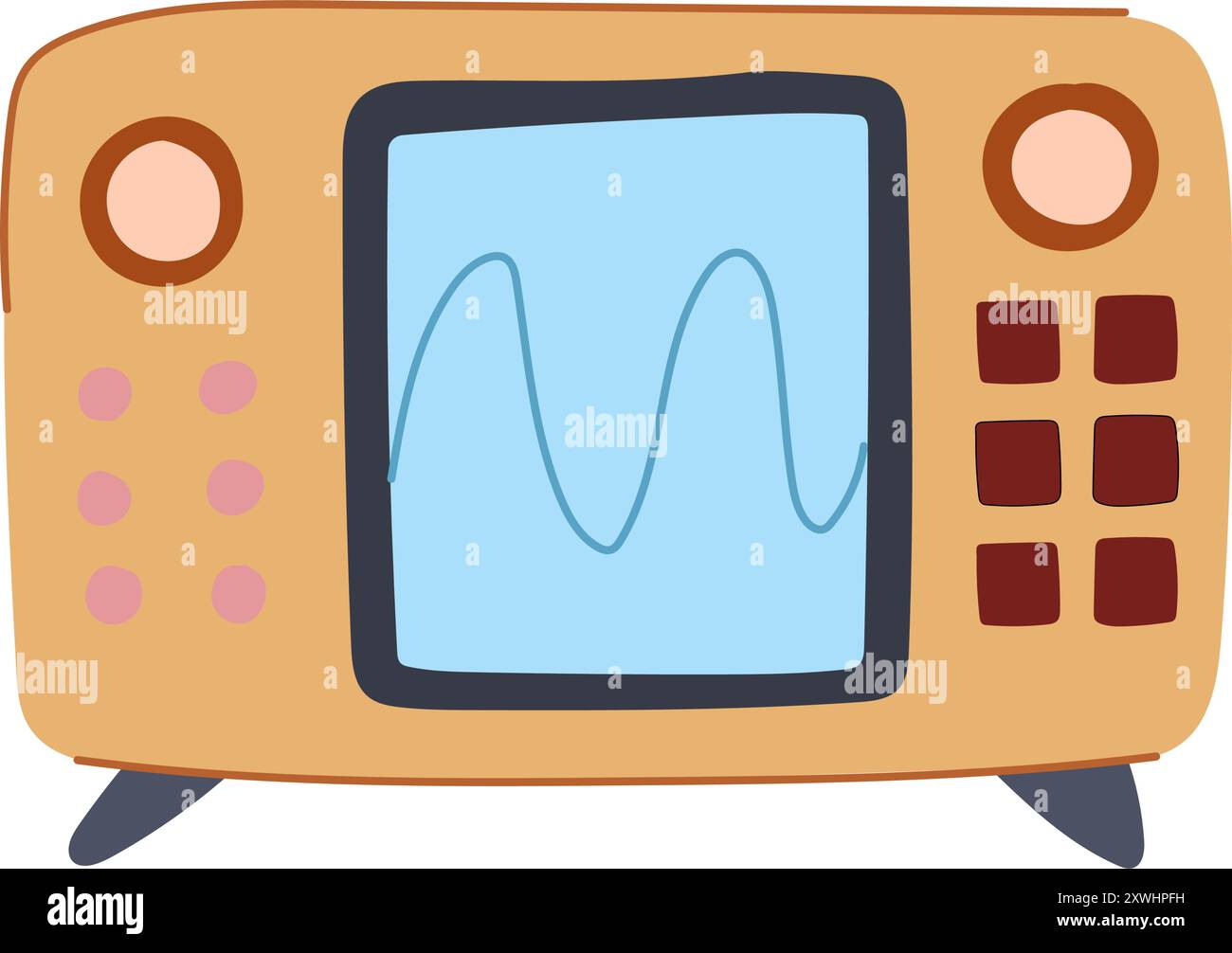 display oscillograph cartoon vector illustration Stock Vector Image ...