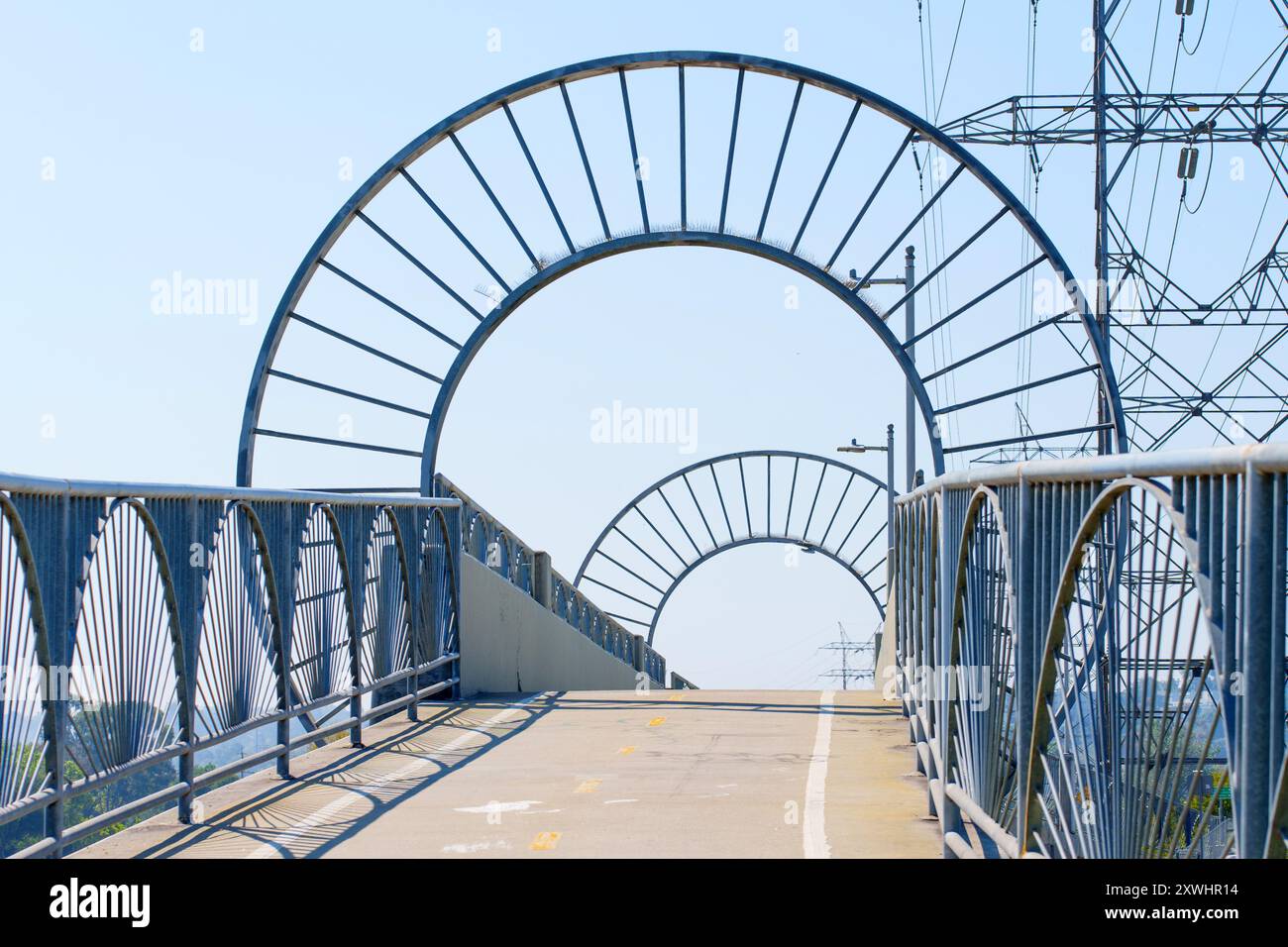 Los Angeles, California - April 21, 2024: View through arches of ...