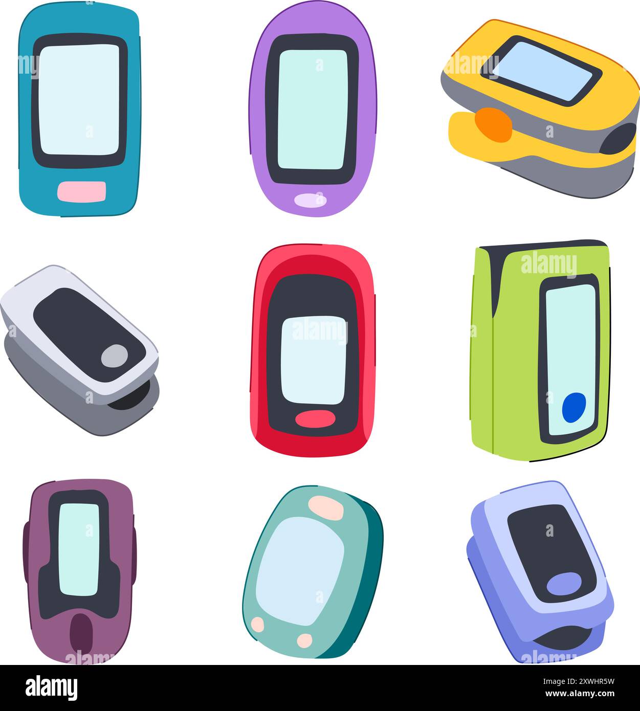 pulse oximeter set cartoon vector illustration Stock Vector Image & Art ...