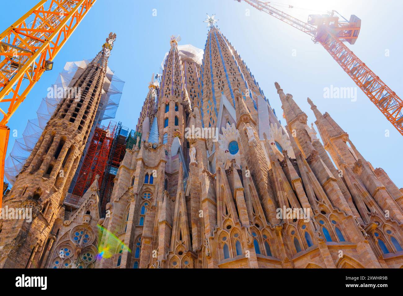 Barcelona, Spain - July 11, 2024: Facade of Sagrada Familia featuring ...