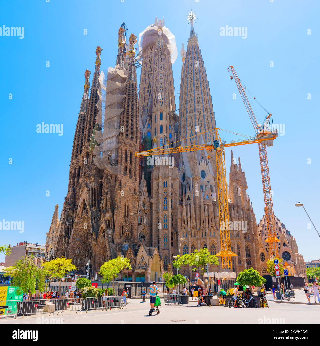 Barcelona, Spain - July 11, 2024: Sagrada Familia under construction ...