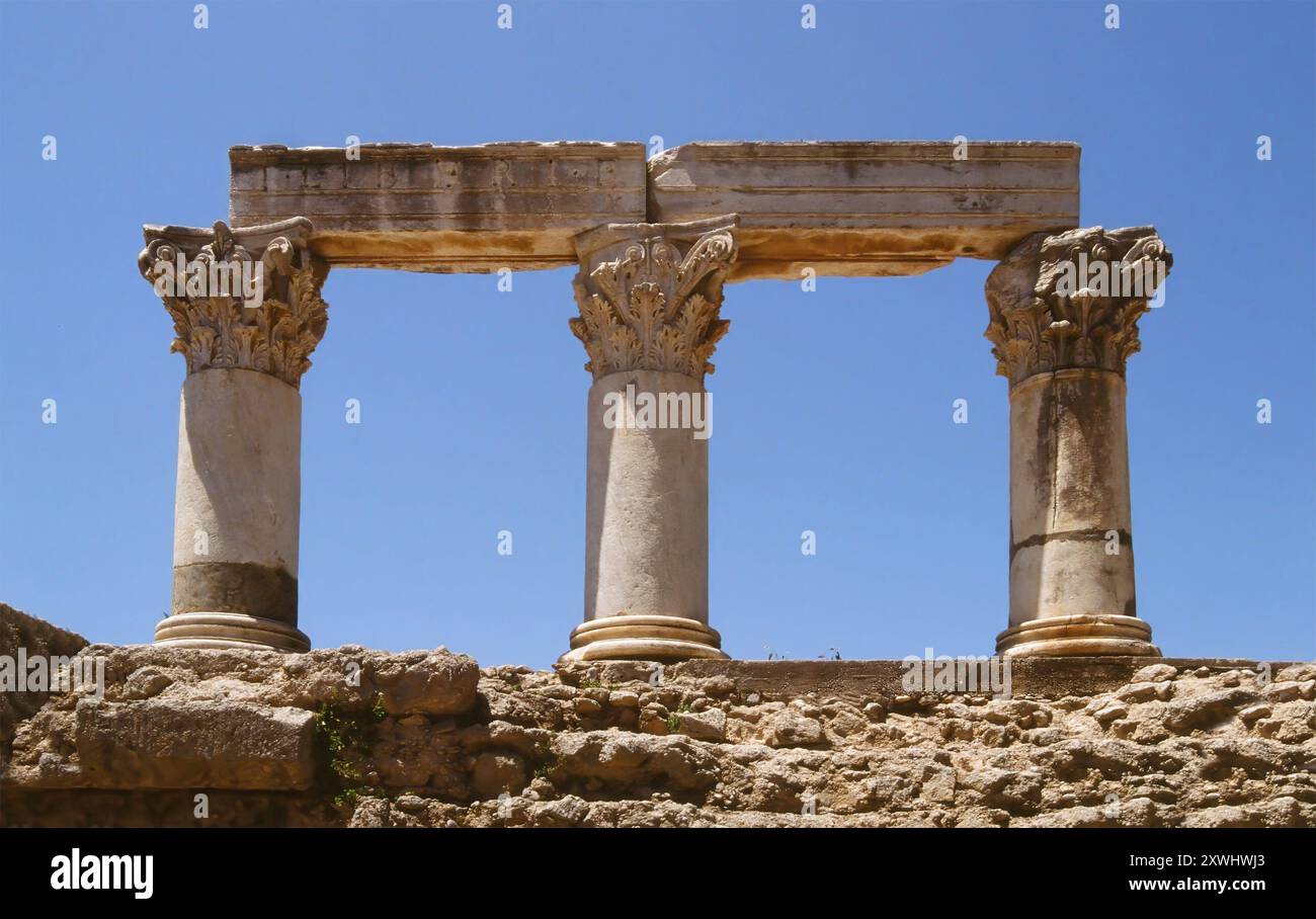 Ruins of ancient Corinth in Peloponnese, Greece. Archaeological ...