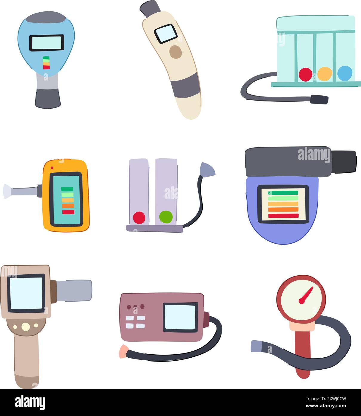 spirometer set cartoon vector illustration Stock Vector Image & Art - Alamy