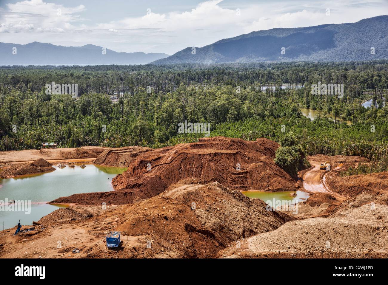 Nickel extraction, Mining in Labengki, Sulawesi, Indonesia, Asia Stock ...