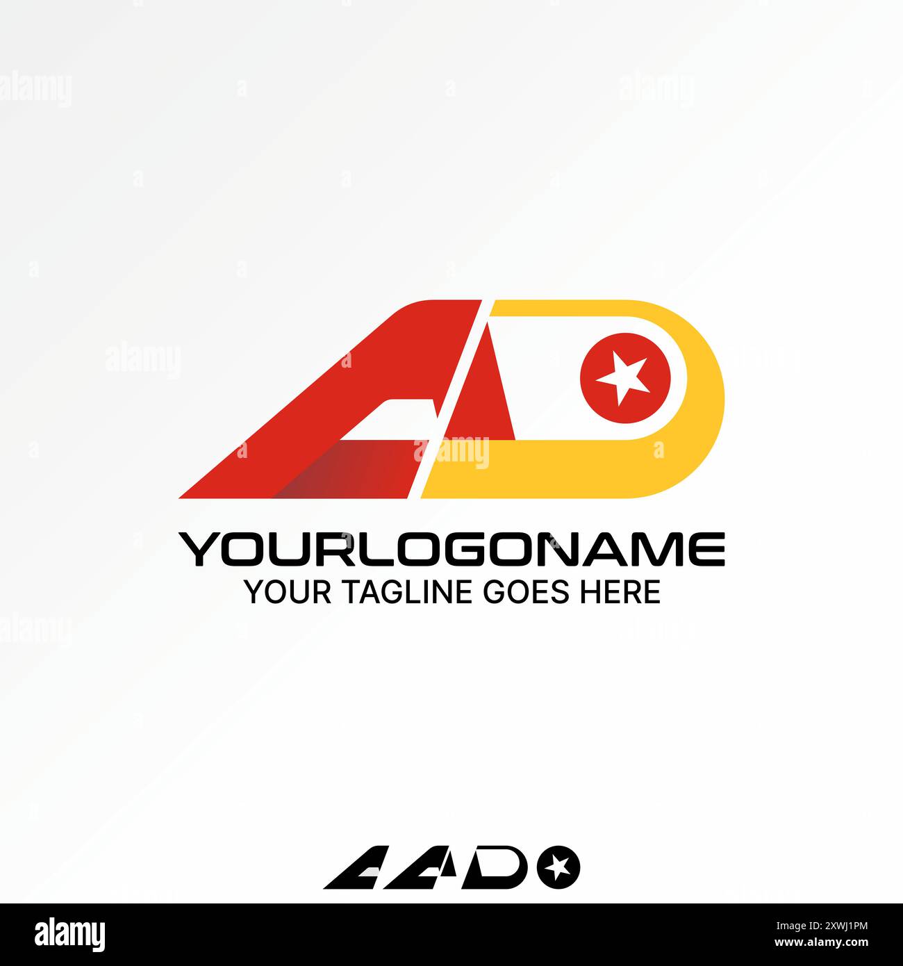 Logo design graphic concept abstract creative premium vector stock initial AD font fast sport ...