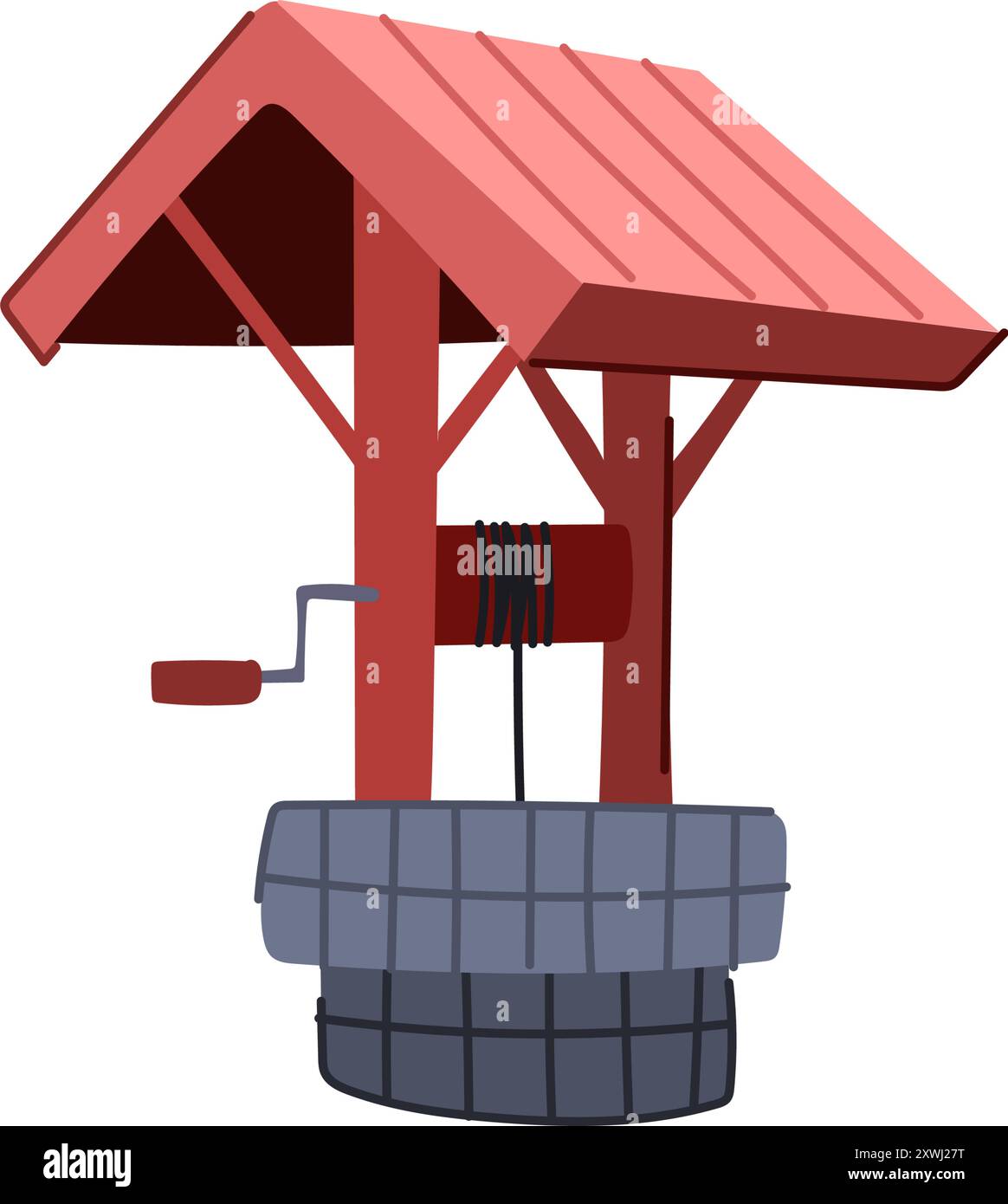 maintenance well water cartoon vector illustration Stock Vector Image ...