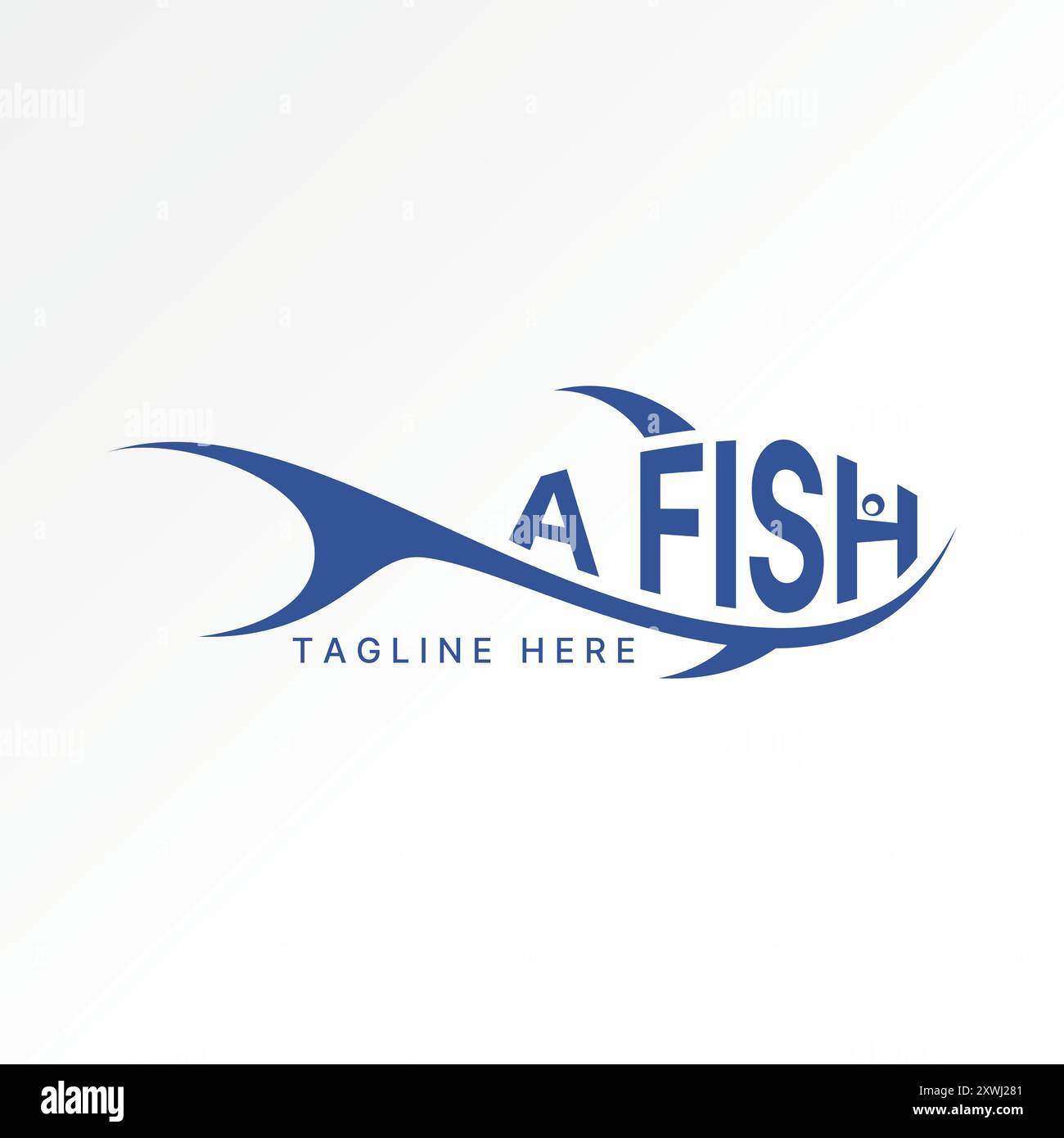 Logo design graphic concept abstract creative premium vector stock unique line art fish sailor ...