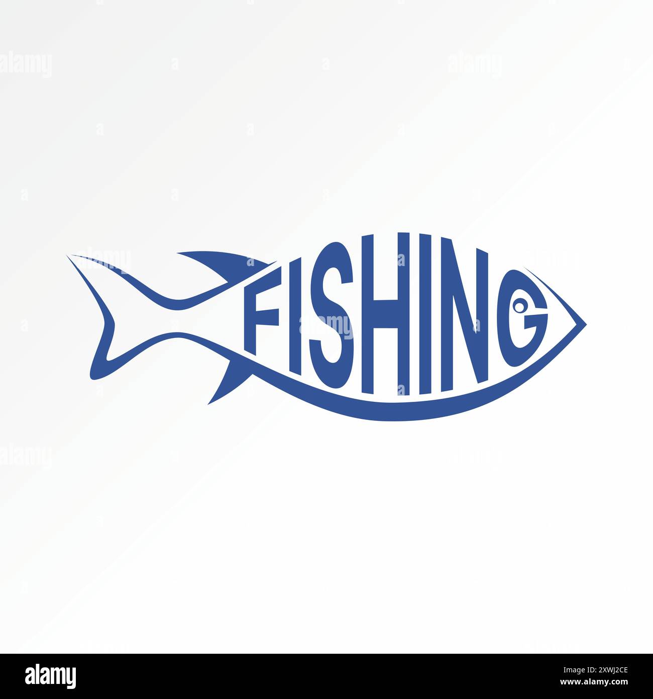 Logo design graphic concept abstract creative premium vector stock unique line art Fishing ...