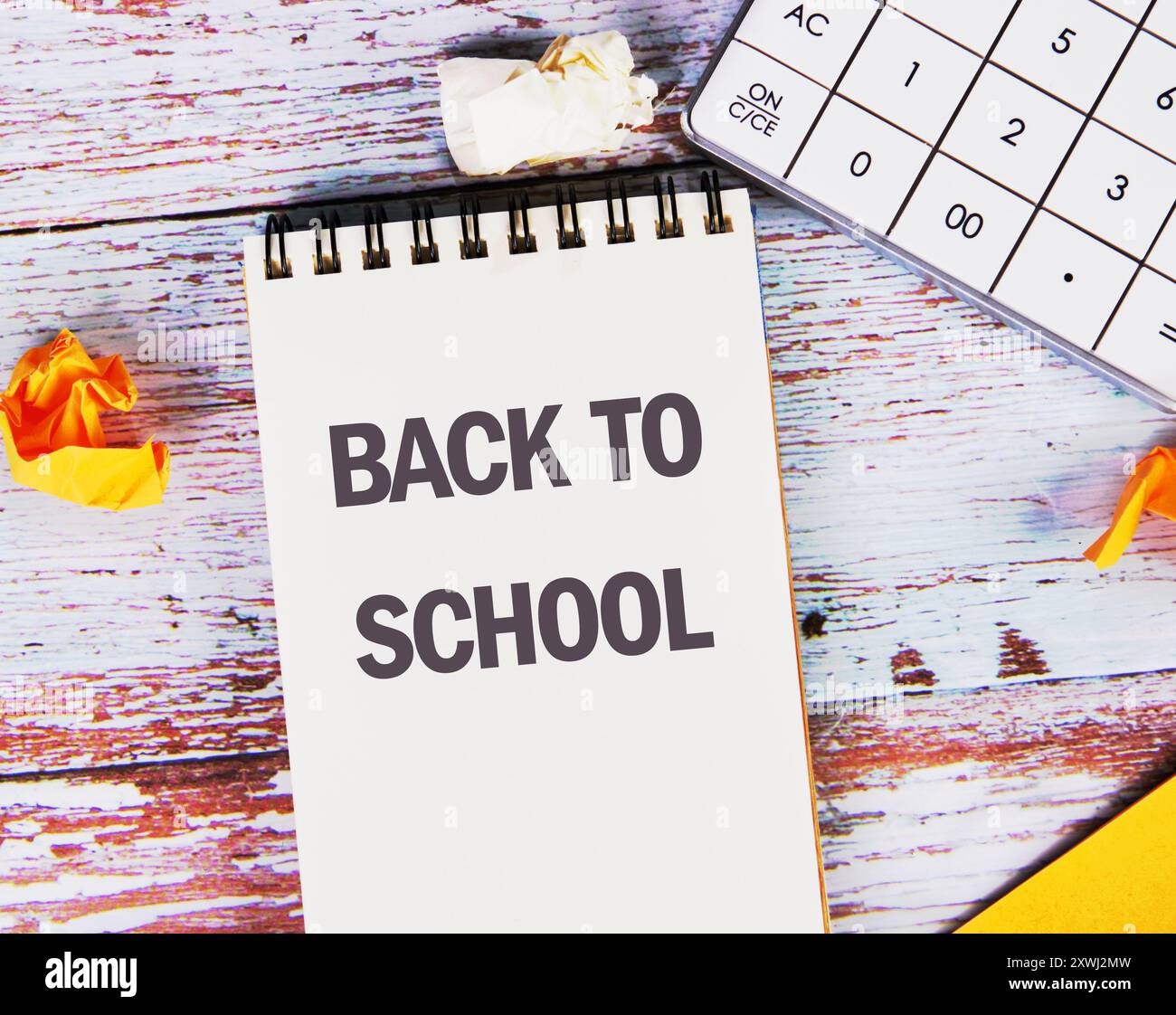 For backgrounds and presentations. The words Back to School on a blank ...