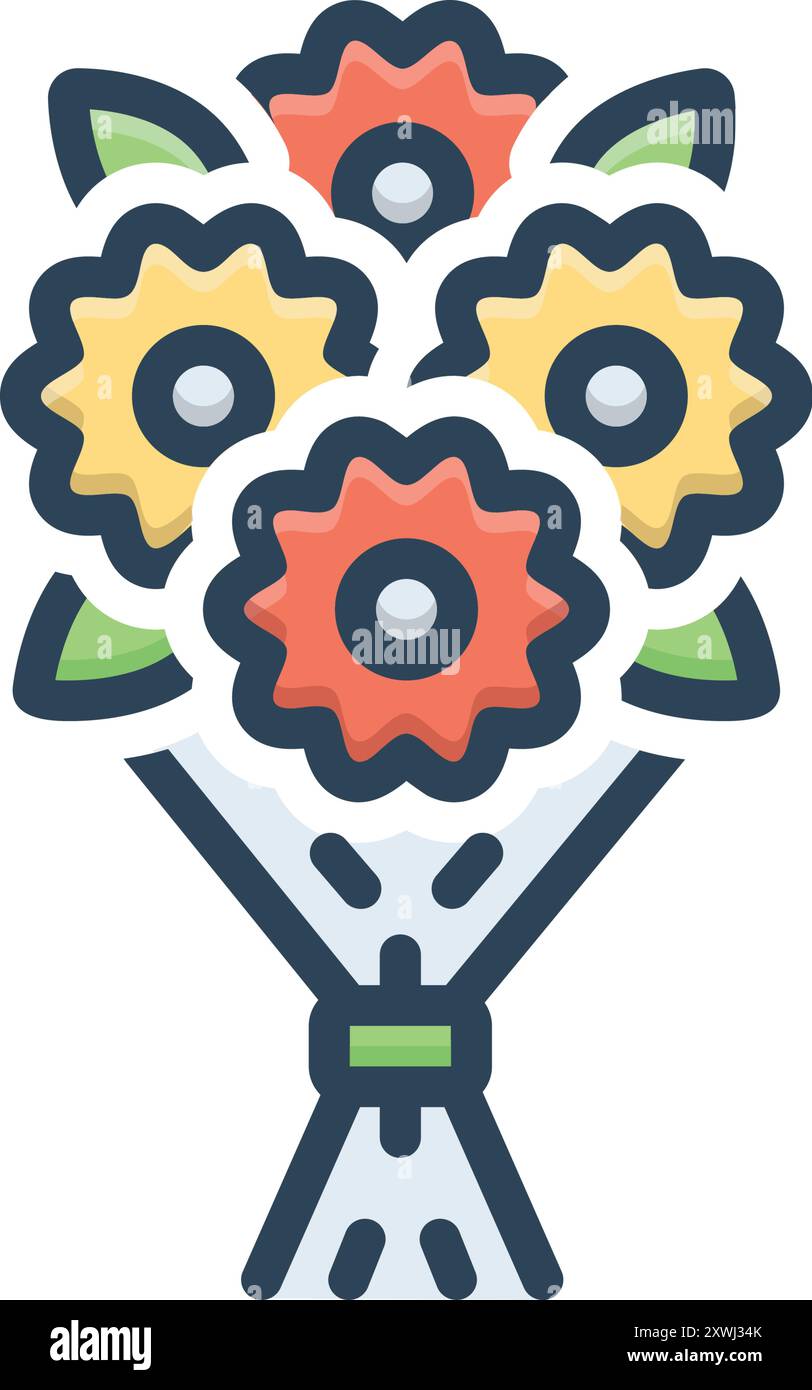 Botanical flower bunch icon Cut Out Stock Images & Pictures - Alamy