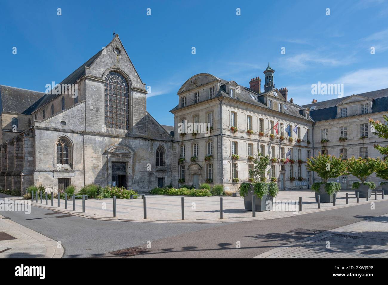 The abbey church Notre-Dame de Bernay and the town of Bernay in Bernay ...