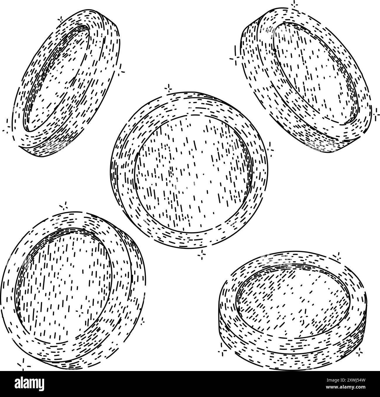 coin set sketch hand drawn vector Stock Vector Image & Art - Alamy
