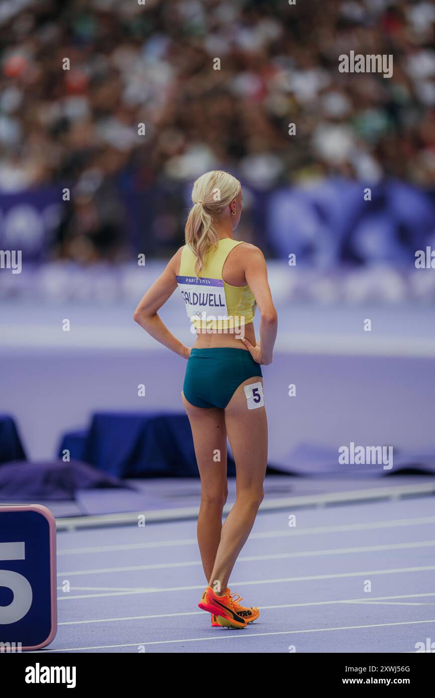 Abbey Caldwell participating in the 800 meters at the Paris 2024 ...