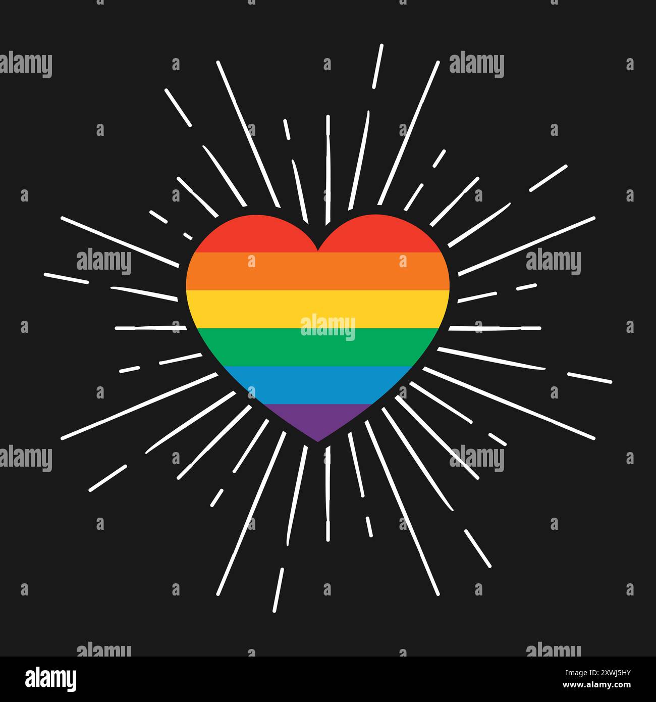 Shining heart pride month Stock Vector Image & Art - Alamy
