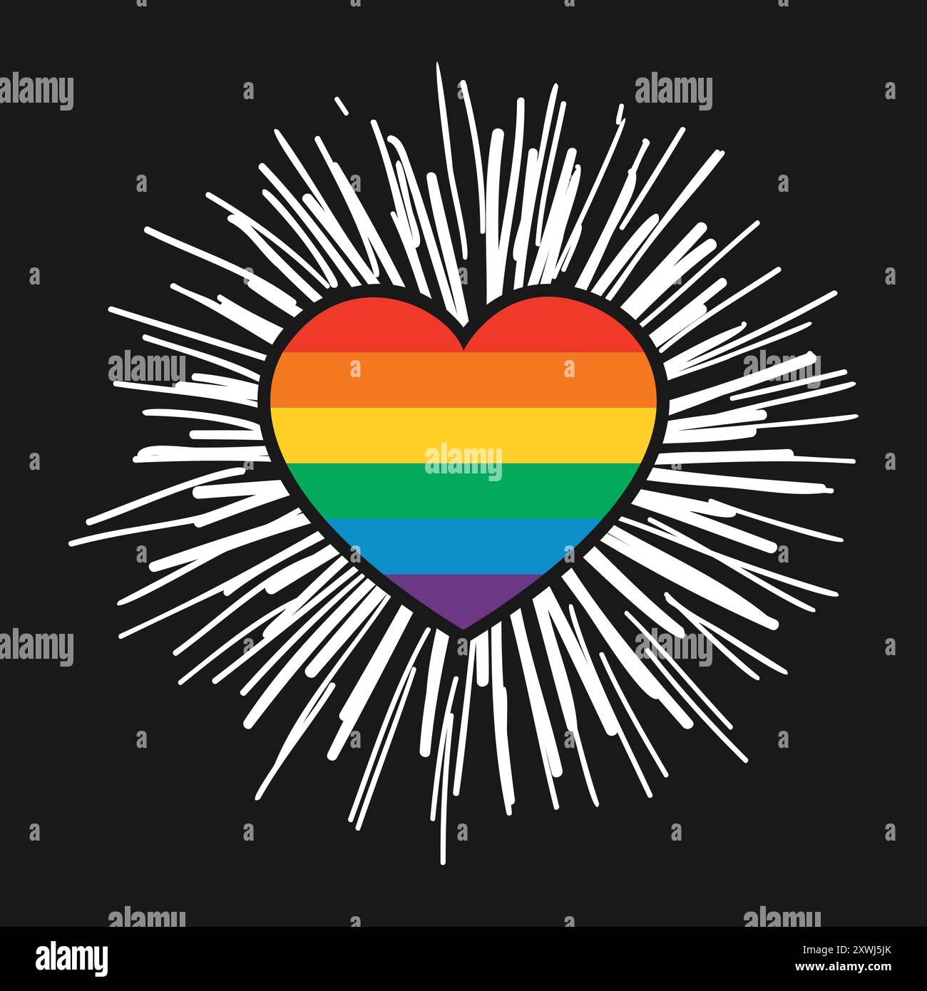 Shining heart pride month Stock Vector Image & Art - Alamy