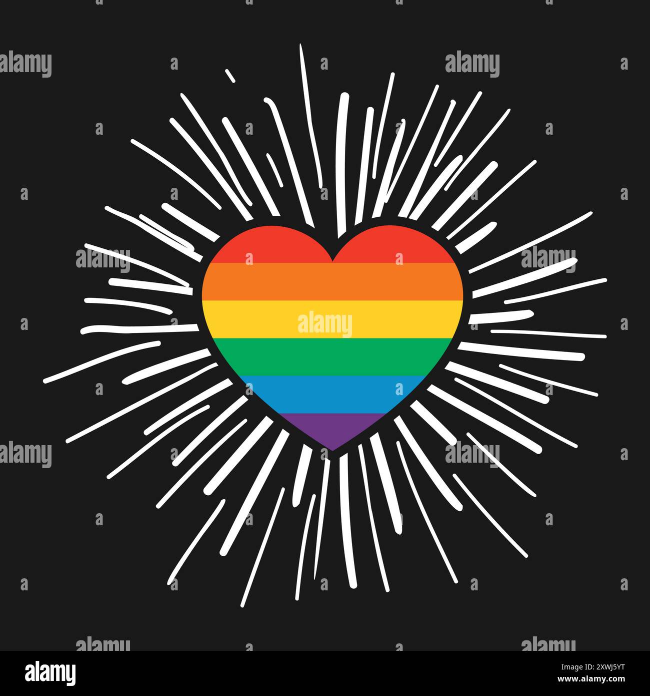 Shining heart pride month Stock Vector Image & Art - Alamy