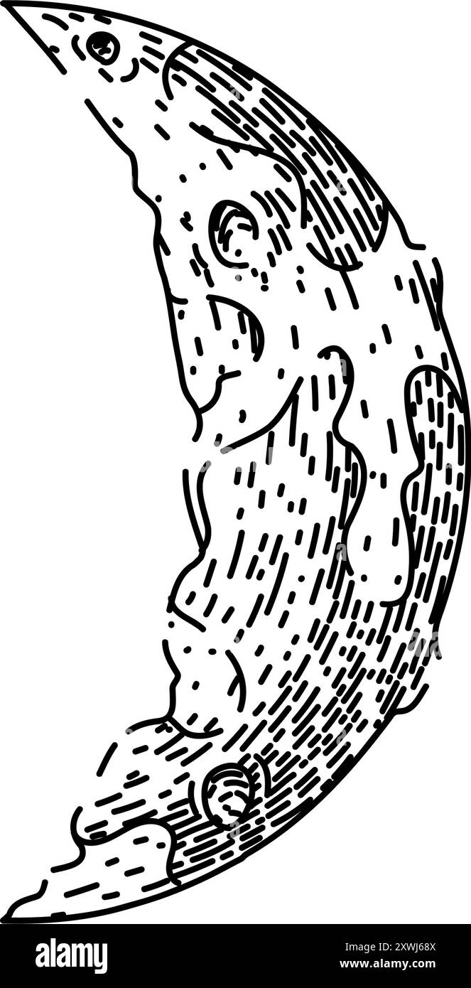 lunar moon sketch hand drawn vector Stock Vector Image & Art - Alamy