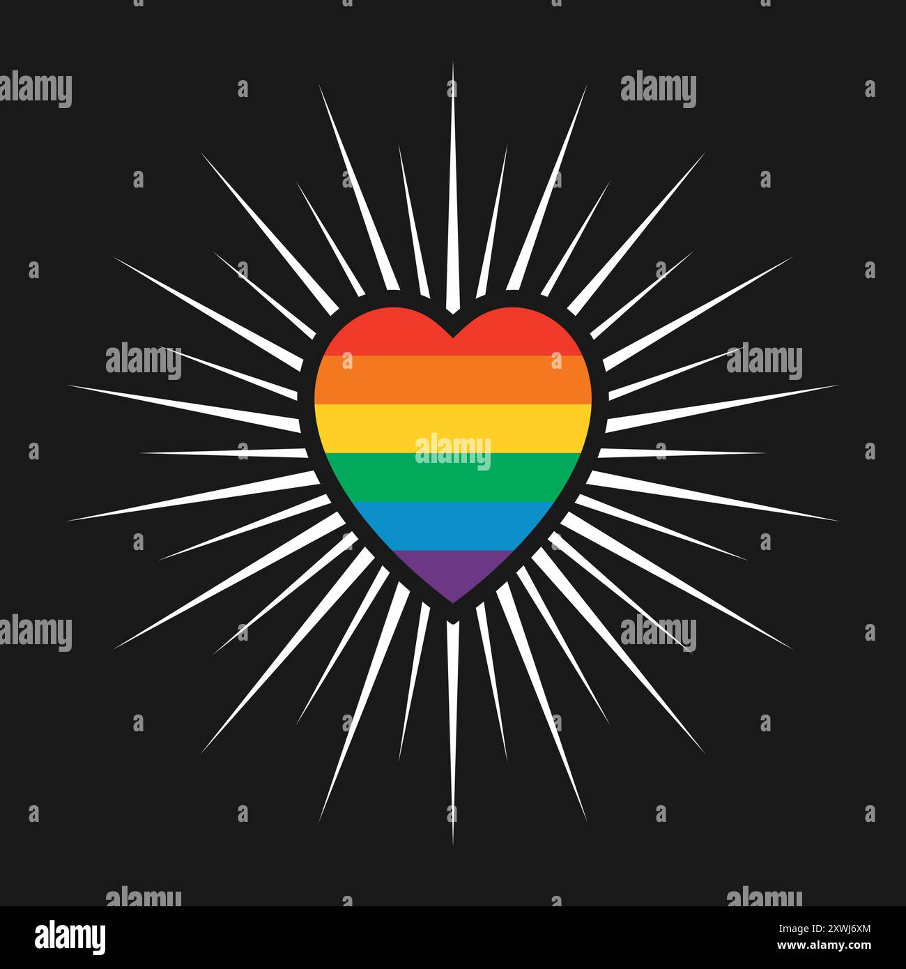 Shining heart pride month Stock Vector Image & Art - Alamy