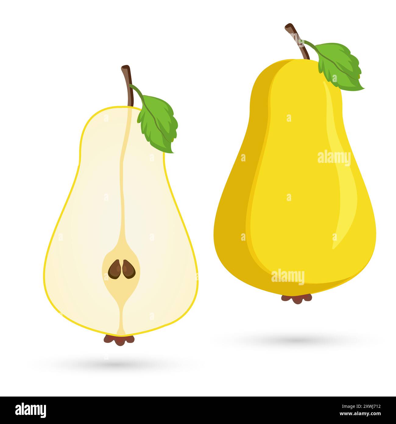 Pear yellow cartoon flat Stock Vector Images - Alamy