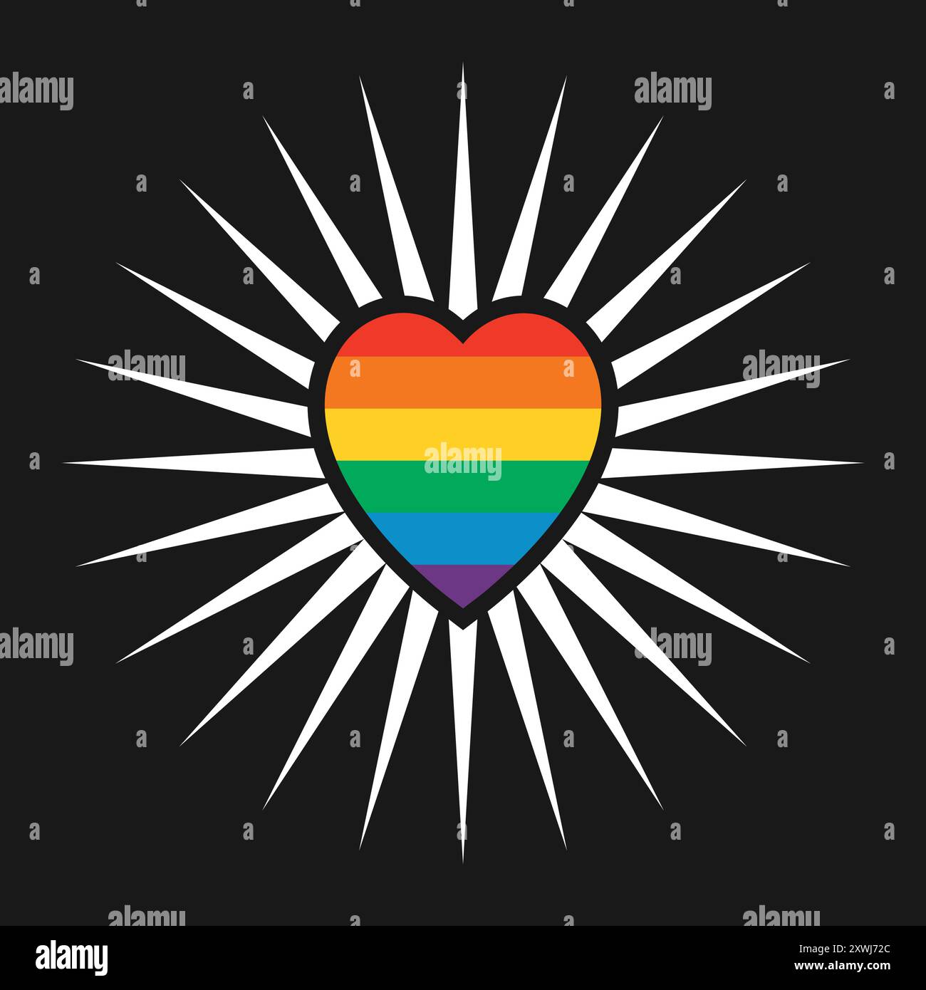 Shining heart pride month Stock Vector Image & Art - Alamy