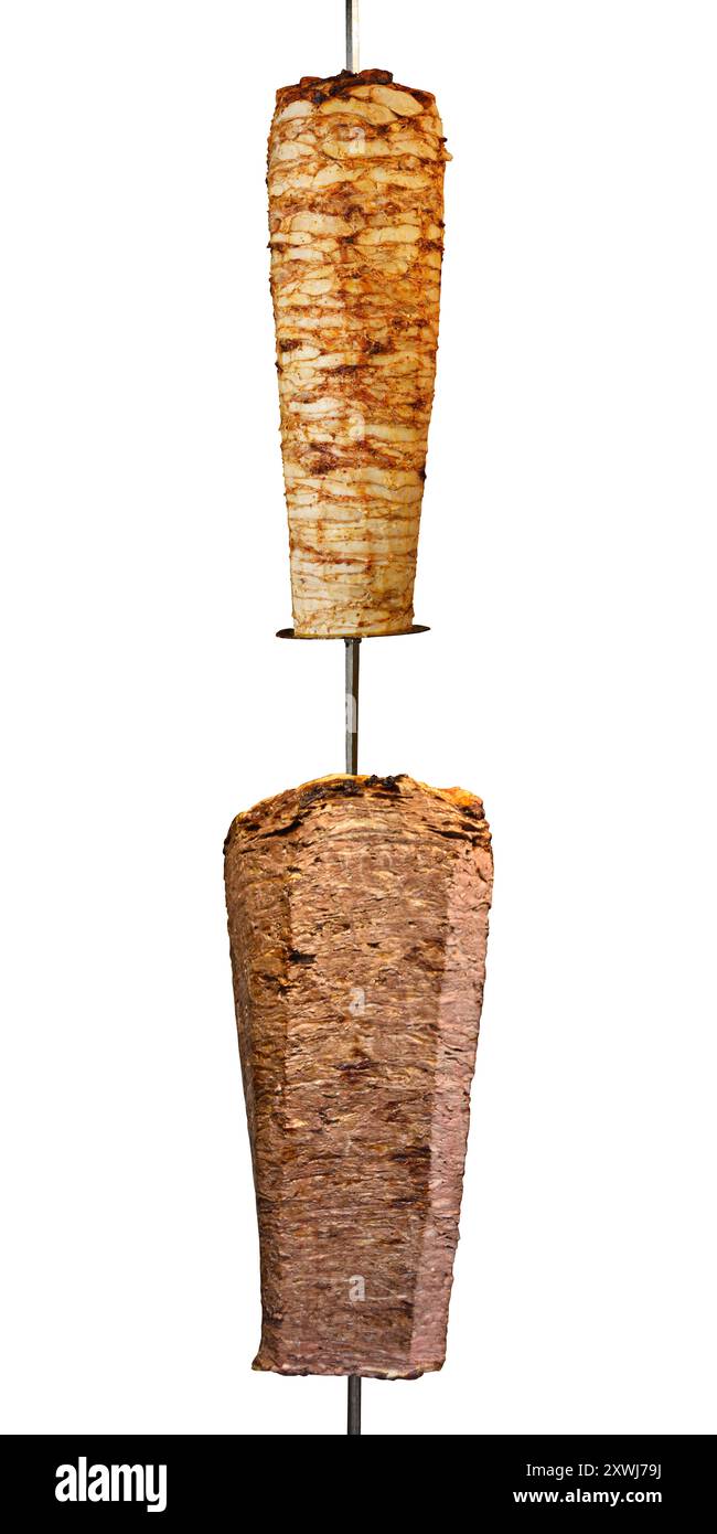 Doner kebab, chicken doner kebab and meat doner kebab, one of the ...
