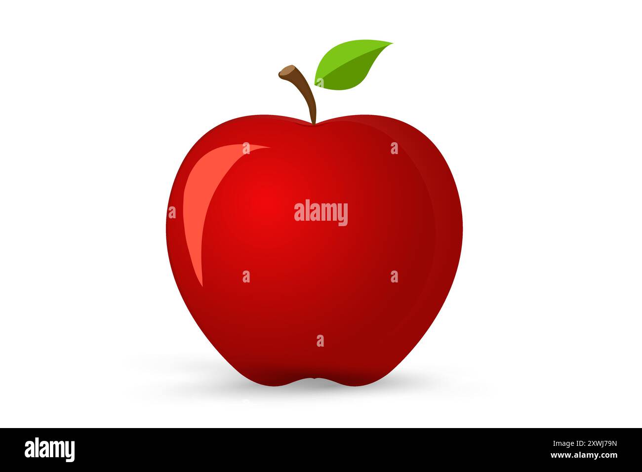 A Natural fresh apple vector icon, red skin of juicy apple fruit ...