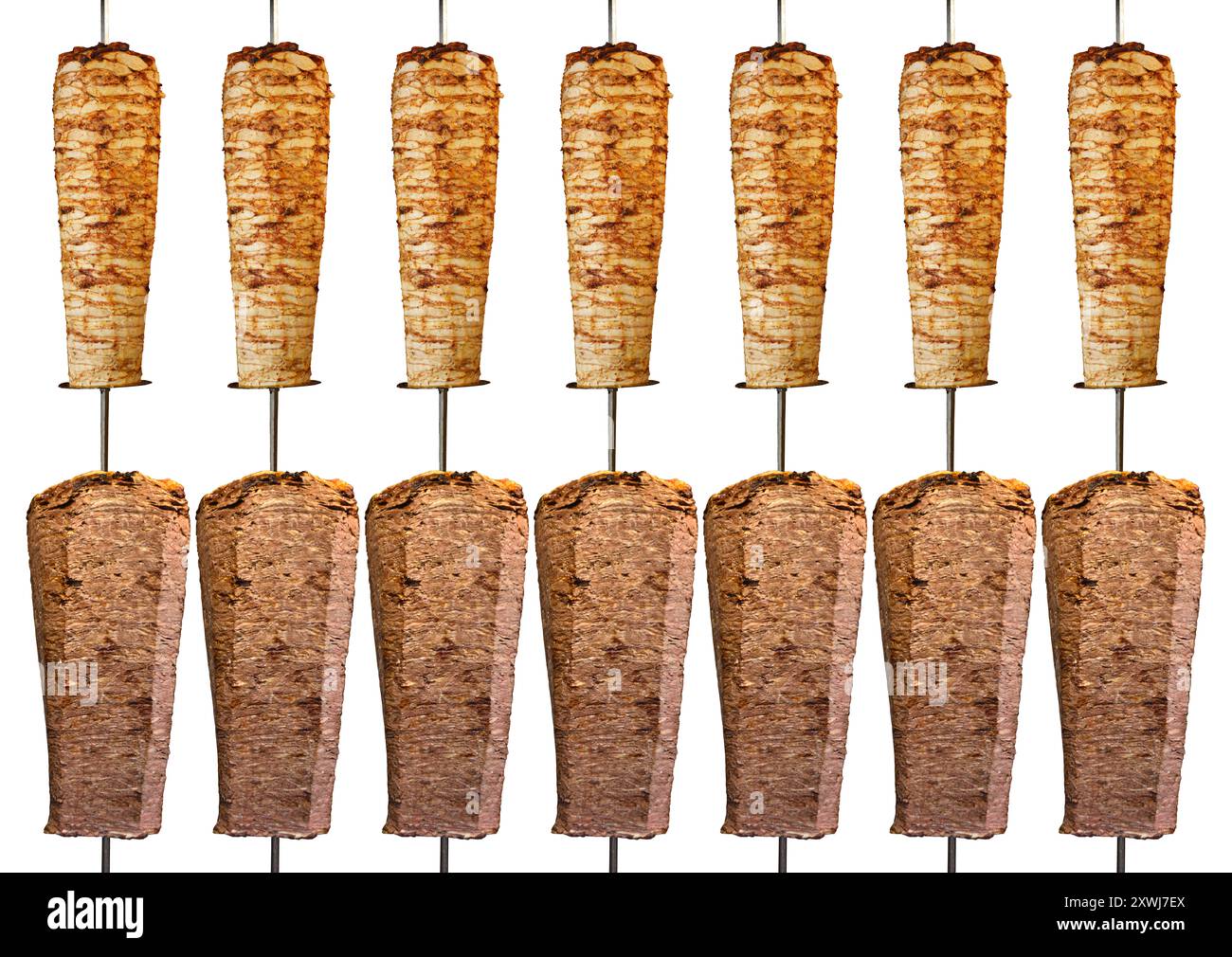 Doner kebab, chicken doner kebab and meat doner kebab, one of the ...