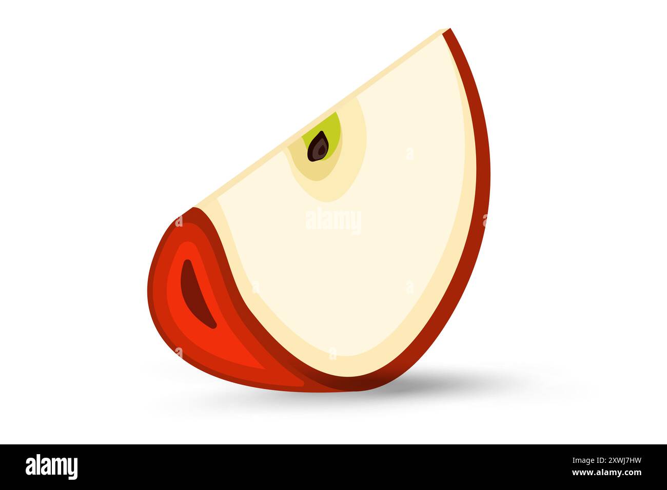 A piece of apple sliced and cut into pieces, element of red fruity ...