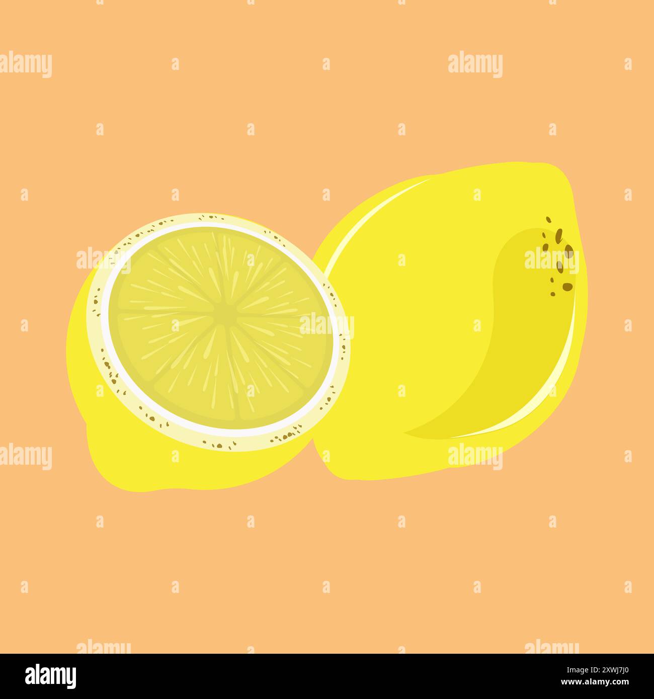 Ripe lemon cut on Stock Vector Images - Alamy