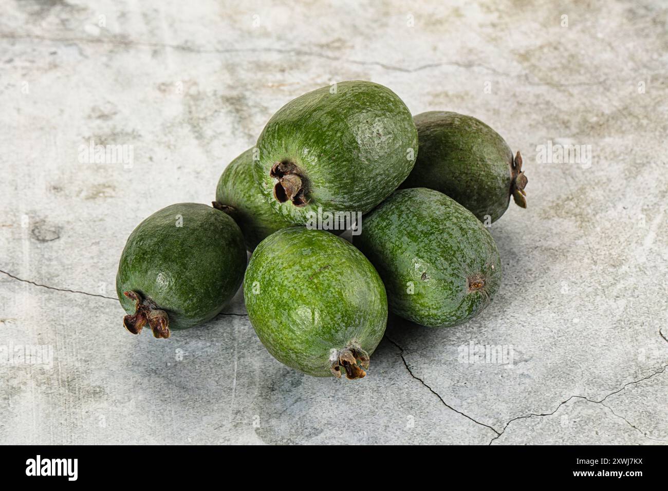 Fresh sweet juicy ripe feijoa exotic fruit Stock Photo - Alamy