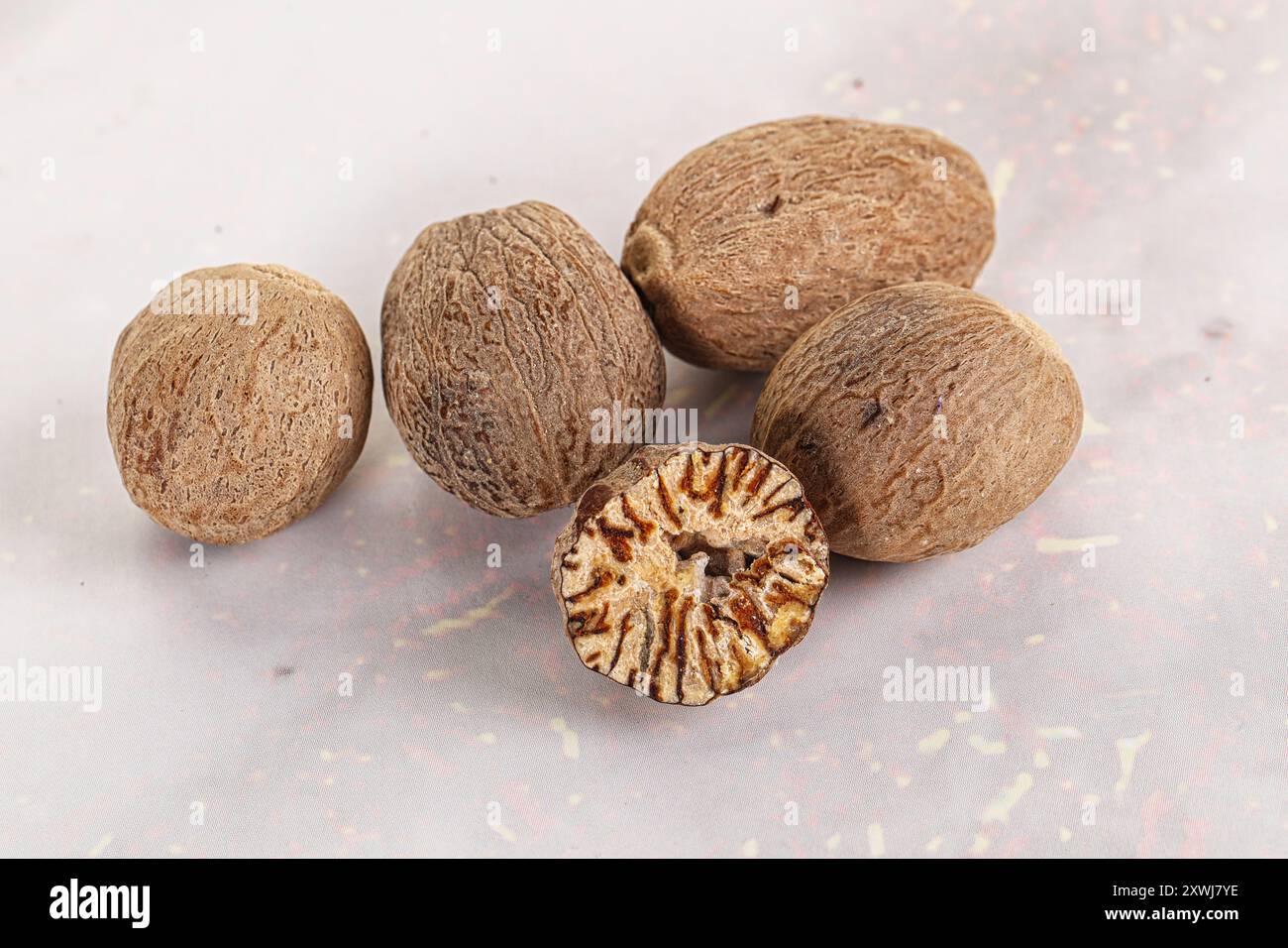 Aroma seasoning Nutmeg for cooking and bakery Stock Photo - Alamy