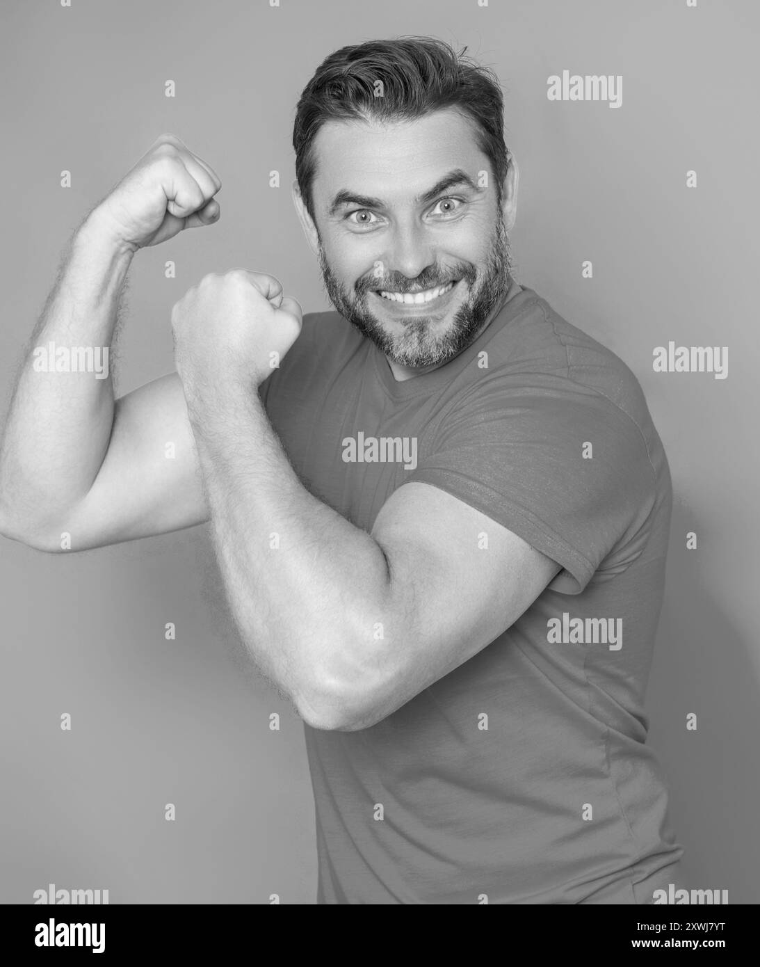 Emotional excited man with amazed expression. Human reaction and ...