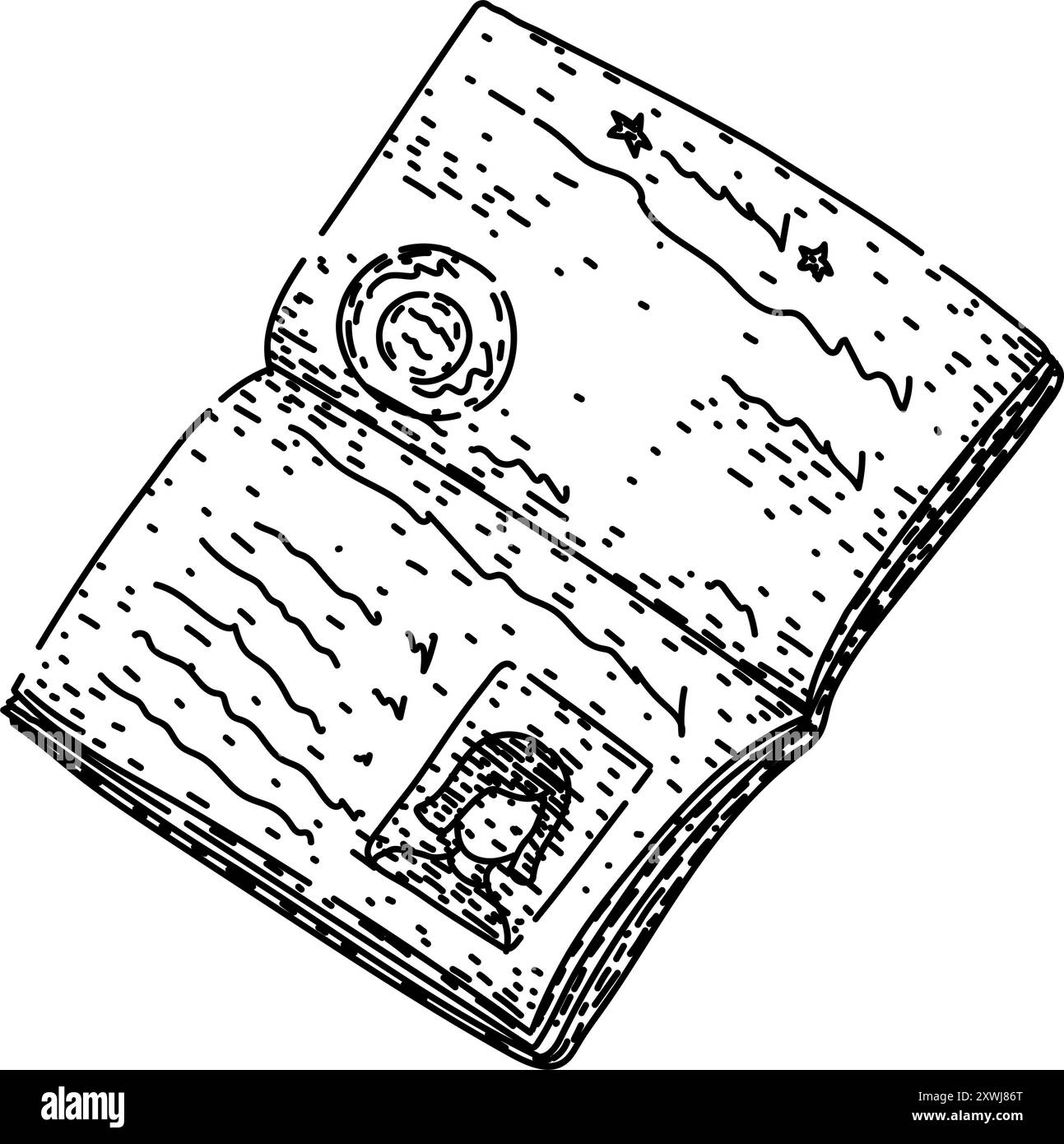 identification passport sketch hand drawn vector Stock Vector Image ...