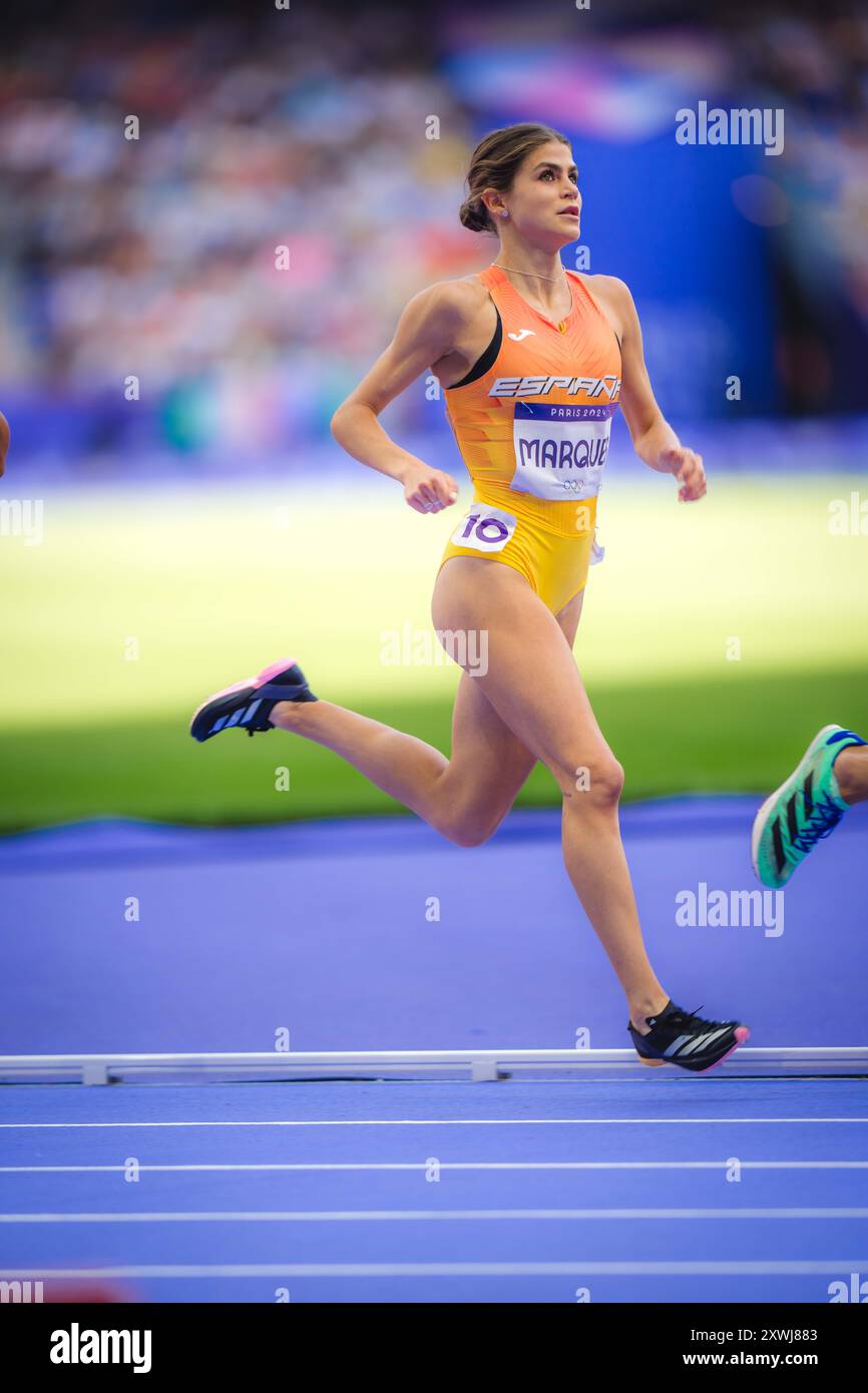 Agueda Marques participating in the 1500 meters at the Paris 2024 ...