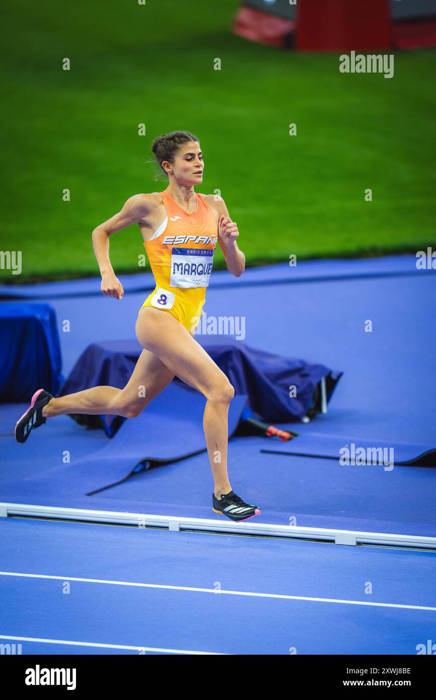Agueda Marques participating in the 1500 meters at the Paris 2024 ...