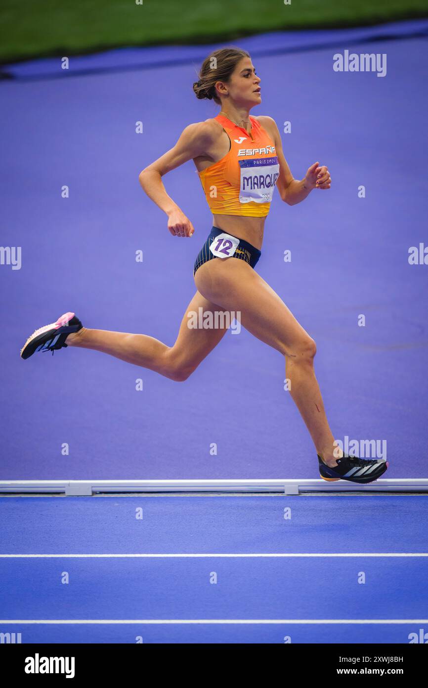 Agueda Marques participating in the 1500 meters at the Paris 2024 ...
