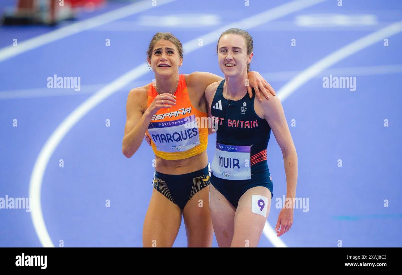 Agueda Marques participating in the 1500 meters at the Paris 2024 ...
