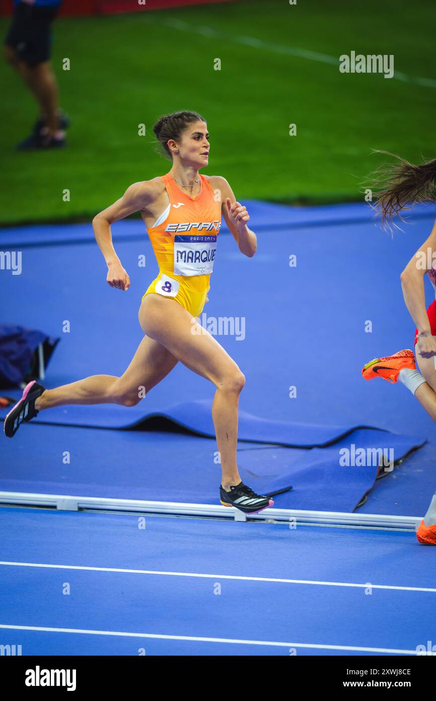Agueda Marques participating in the 1500 meters at the Paris 2024 ...