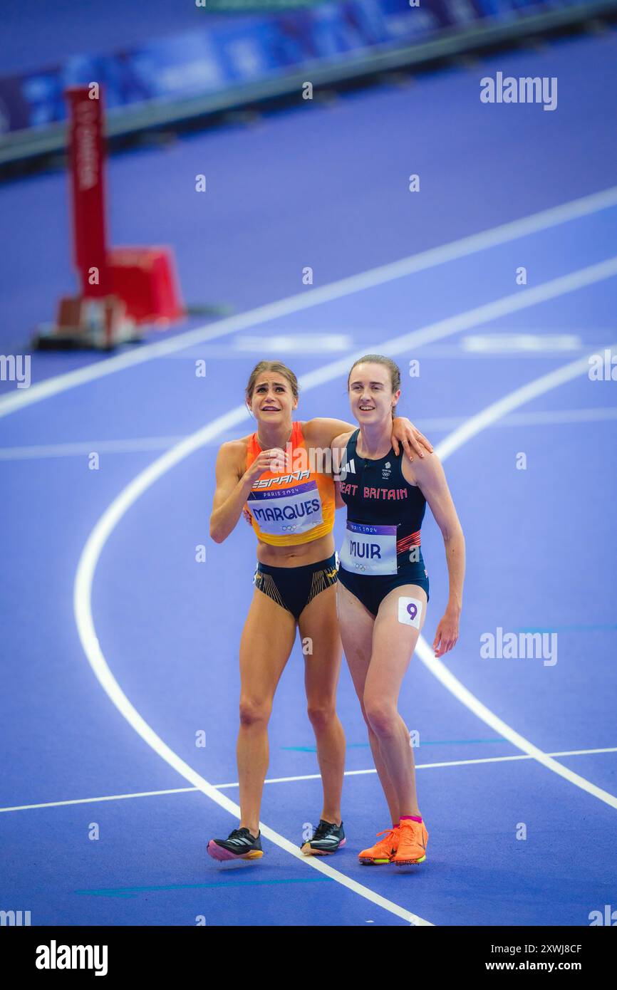 Agueda Marques participating in the 1500 meters at the Paris 2024 ...