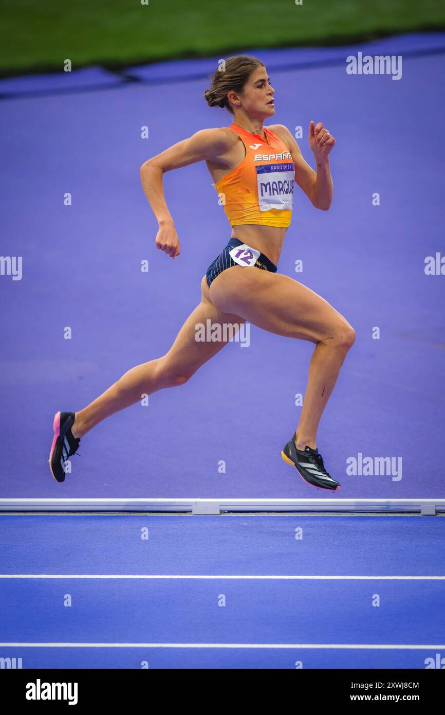 Agueda Marques participating in the 1500 meters at the Paris 2024 ...