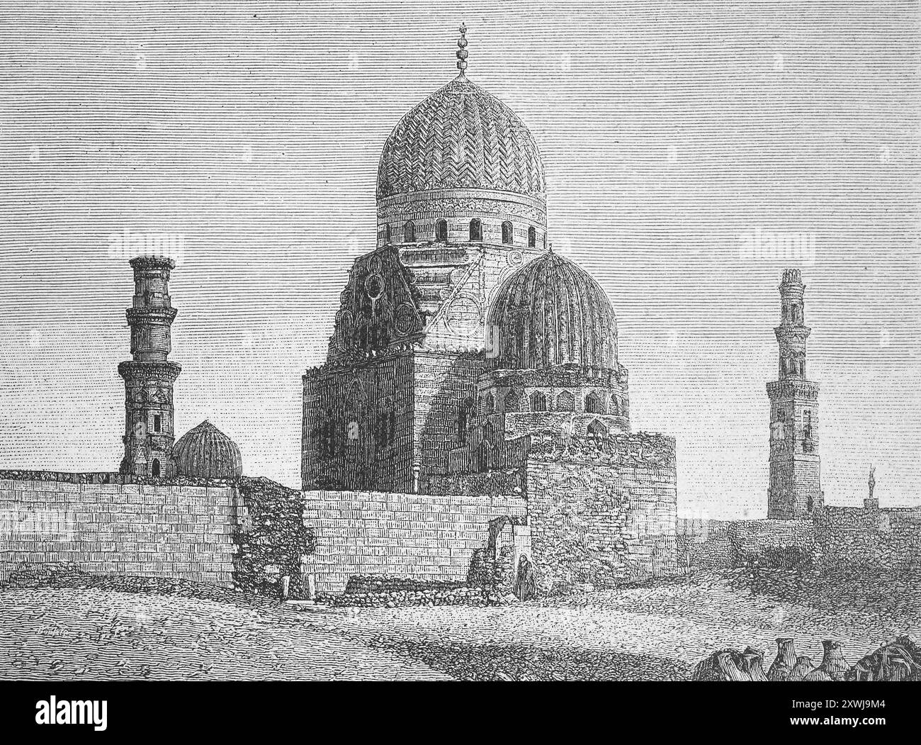 The tombs of the caliphs near Cairo around 1890, Egypt, Historical ...