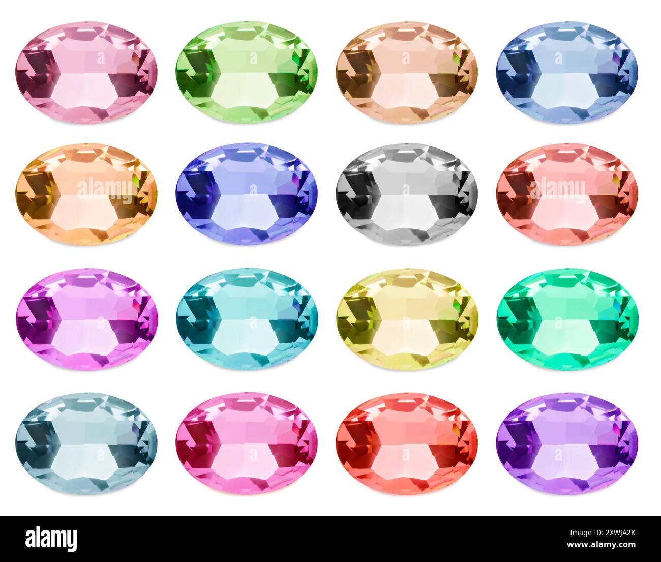 Many different gemstones isolated on white, set Stock Photo - Alamy