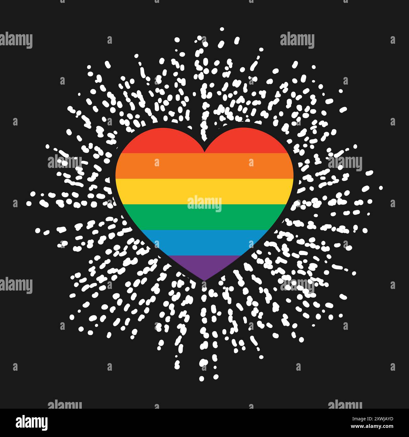 Shining and colorful heart symbol, LGBTQ pride month. Vector ...